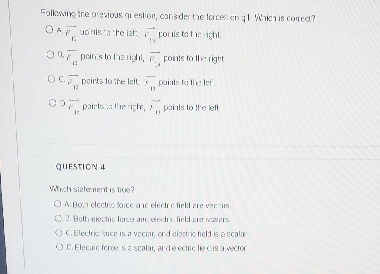 Solved interaction between q3 and q1, and F121 reflects the | Chegg.com
