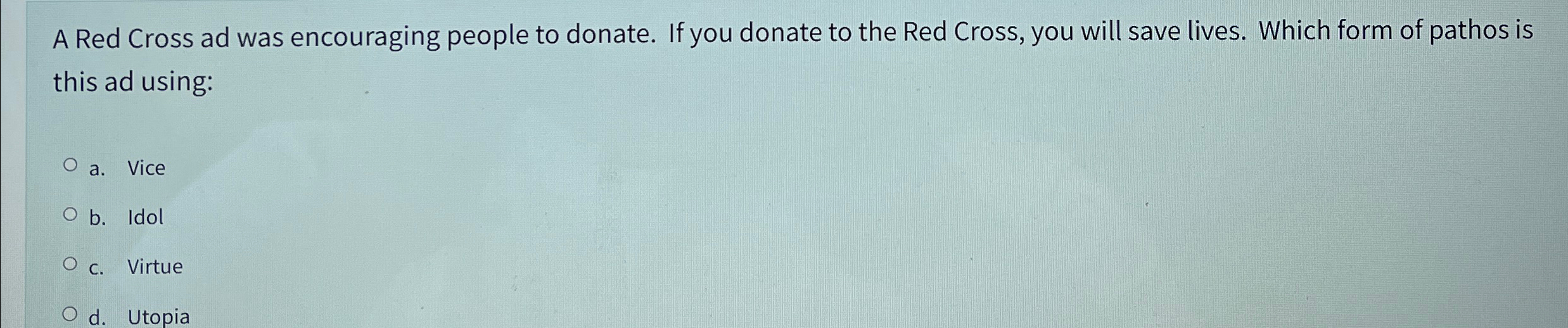 Solved A Red Cross ad was encouraging people to donate. If | Chegg.com