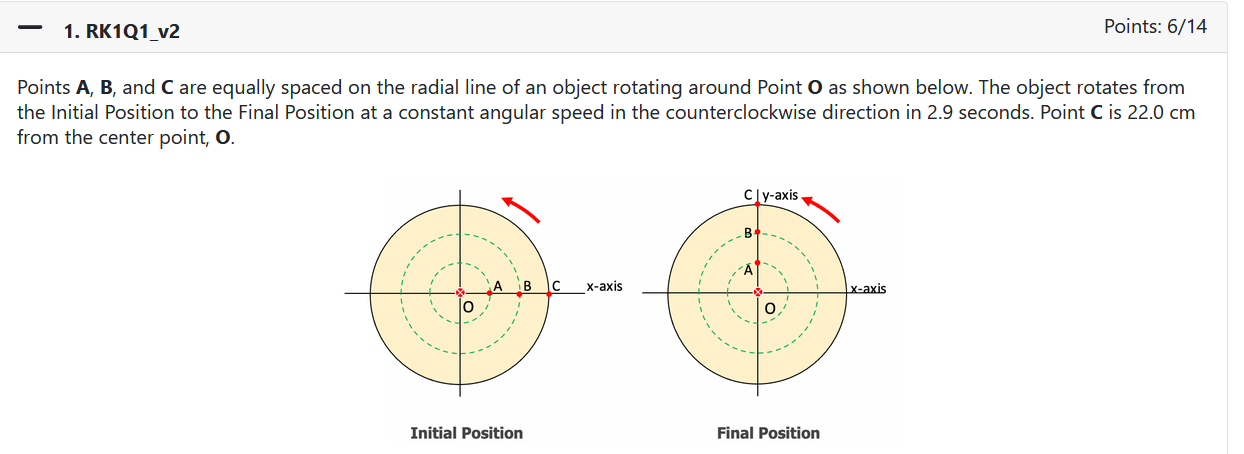 Points A,B, ﻿and C ﻿are equally spaced on the radial | Chegg.com