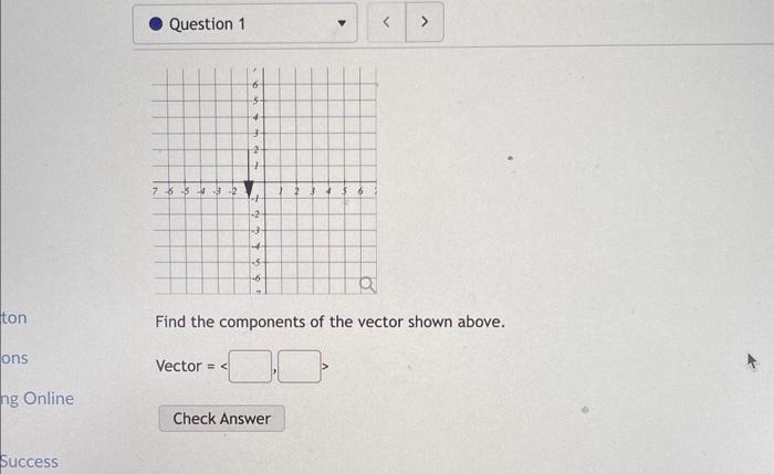Solved Find the components of the vector shown above. | Chegg.com