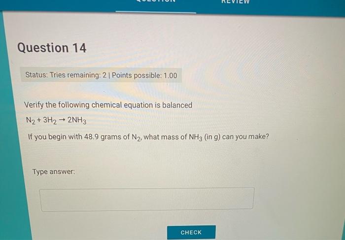 Solved Question 14 Status: Tries remaining: 2 | Points | Chegg.com