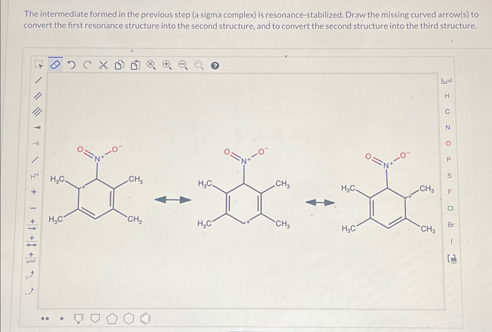 Solved The intermediate formed in the previous step (a sigma | Chegg.com