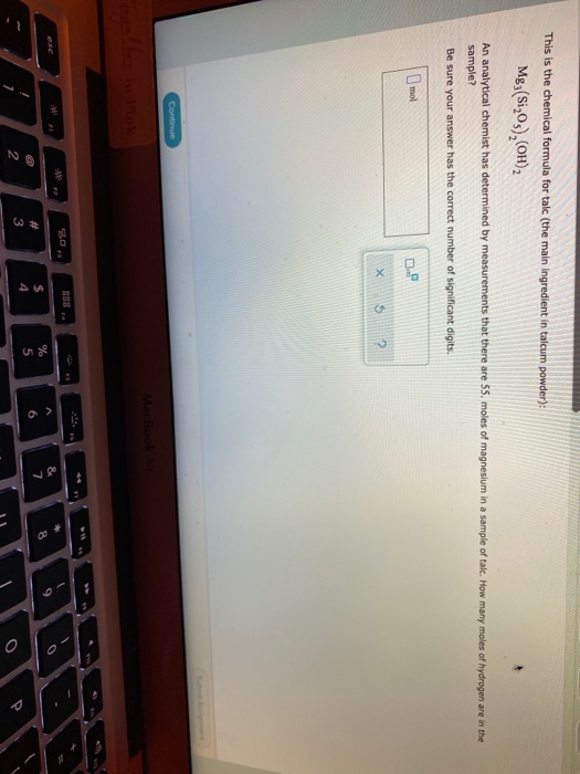 Solved This is the chemical formula for talc (the main | Chegg.com