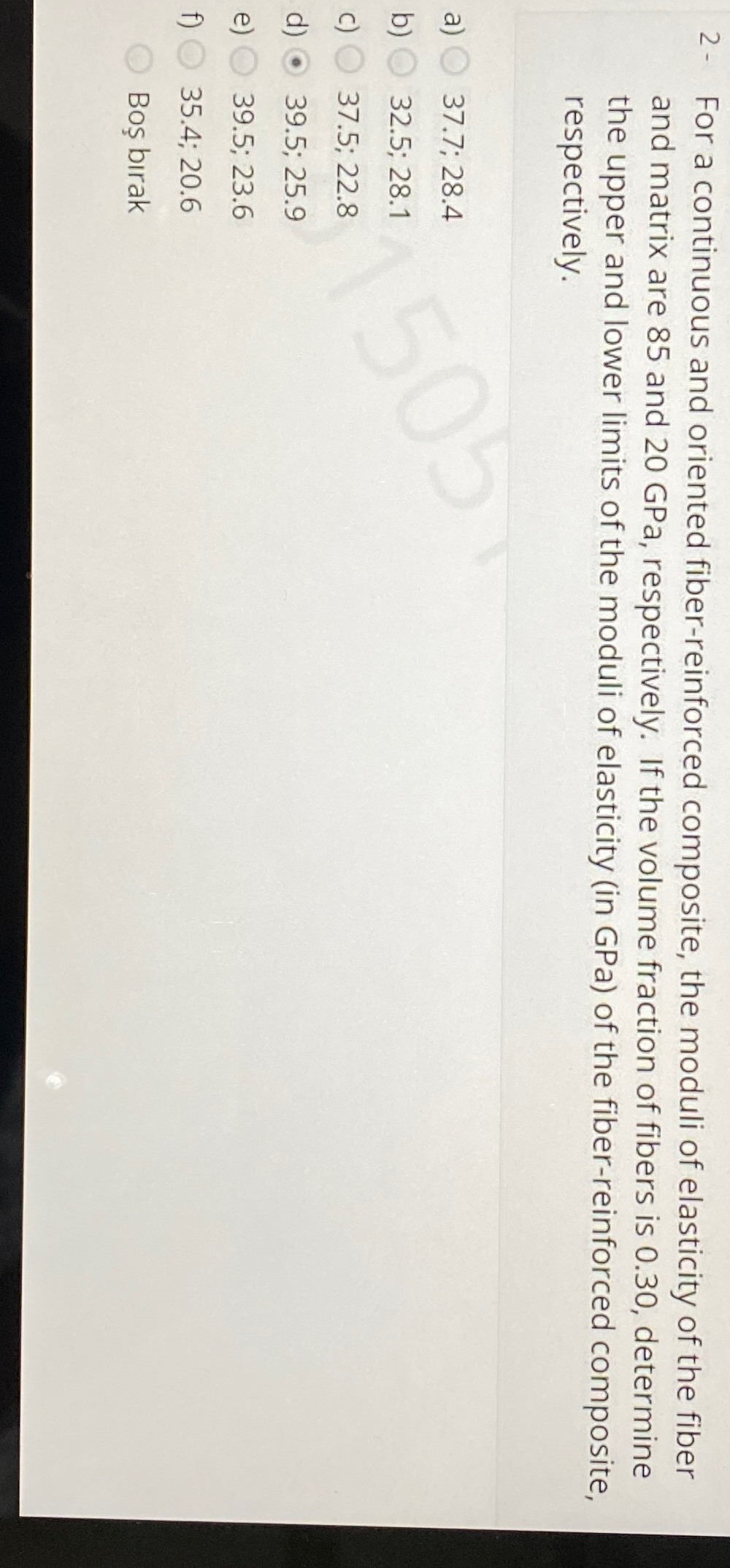 Solved 2- ﻿For a continuous and oriented fiber-reinforced | Chegg.com