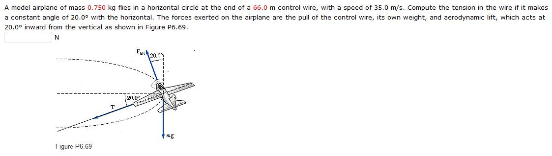 A model airplane of mass 0.750 kg flies in a | Chegg.com