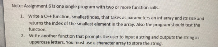 Solved Note: Assignment 6 is one single program with two or | Chegg.com