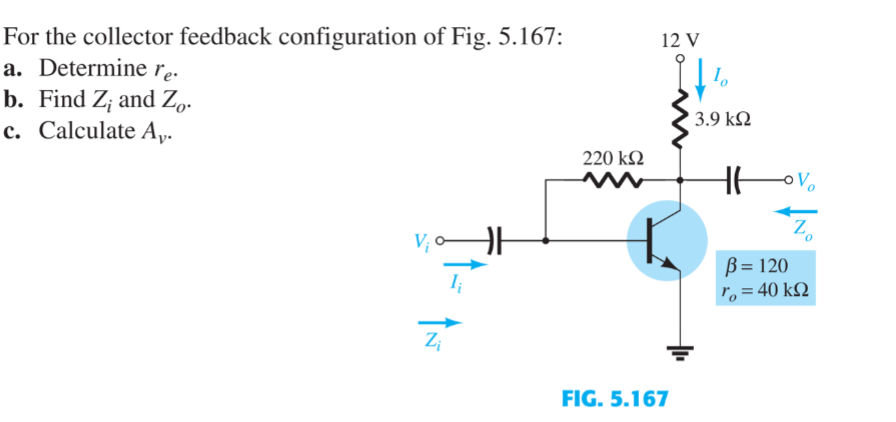 Solved For the collector feedback configuration of Fig. | Chegg.com