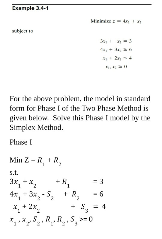 Solved Example 3 4 1 Minimize Z 4x1 X2 Subject To 3x1 Chegg