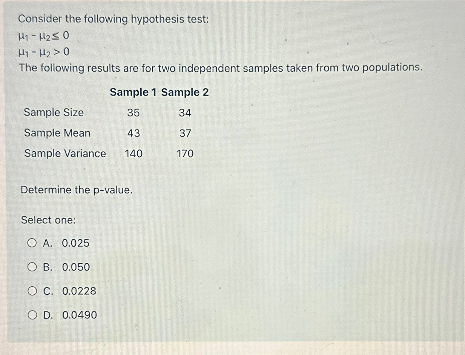 Solved Consider the following hypothesis | Chegg.com