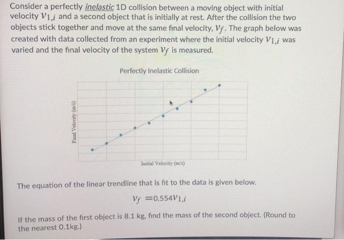 Solved Consider a perfectly inelastic 1D collision between a | Chegg.com
