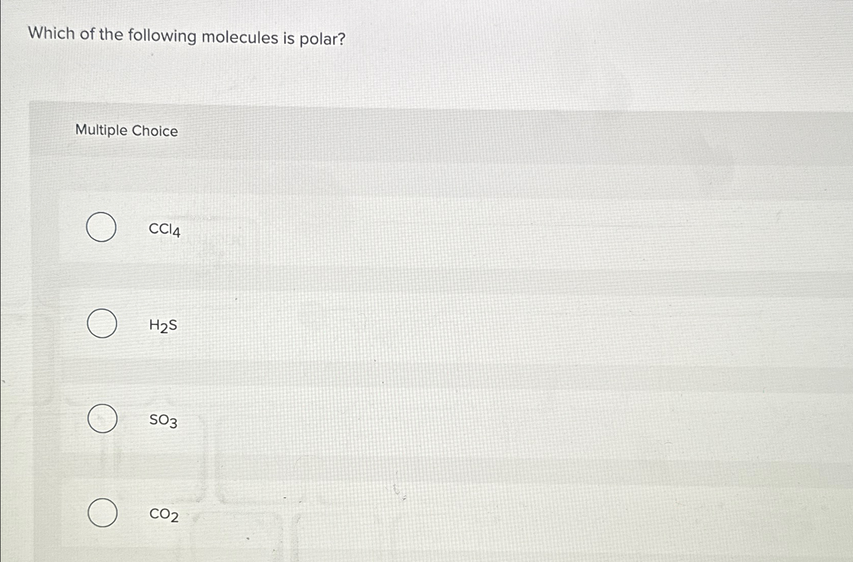 Solved Which of the following molecules is polar?Multiple | Chegg.com