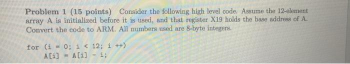 Solved Problem 1 (15 points) Consider the following high | Chegg.com