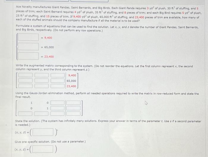 Solved Ace Noveity manufactures Giant Pandas, Saint | Chegg.com