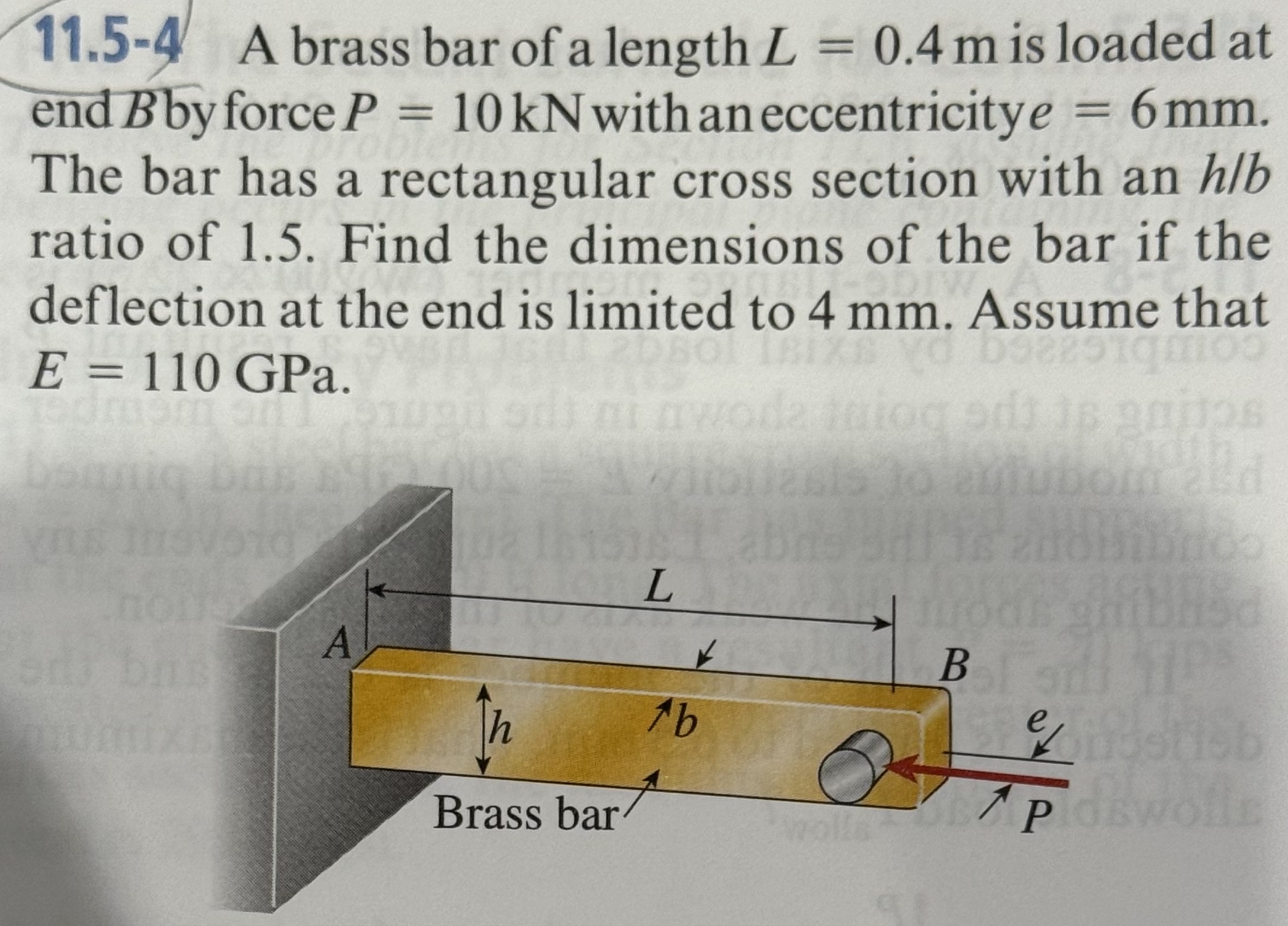 Solved 11.5-4 ﻿A brass bar of a length L=0.4m ﻿is loaded at | Chegg.com