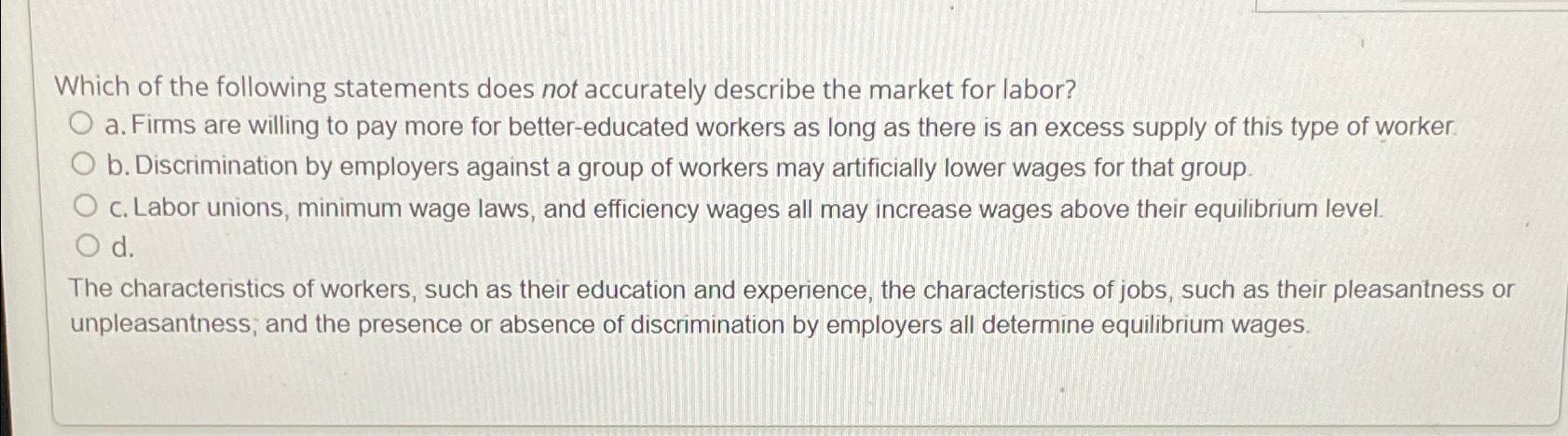 Solved Which of the following statements does not accurately | Chegg.com