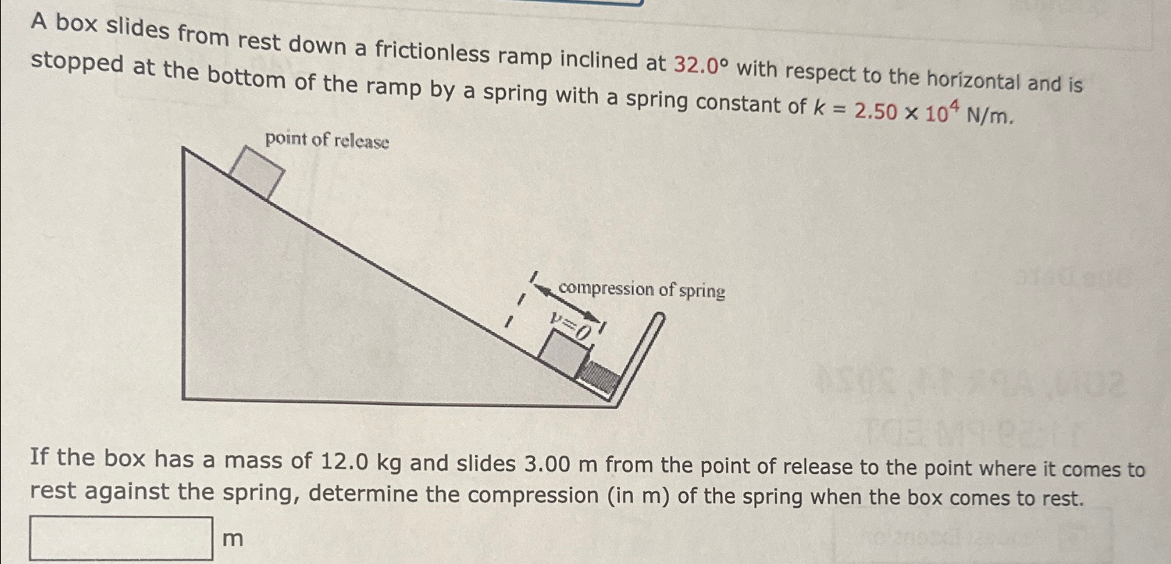 Solved A box slides from rest down a frictionless ramp | Chegg.com