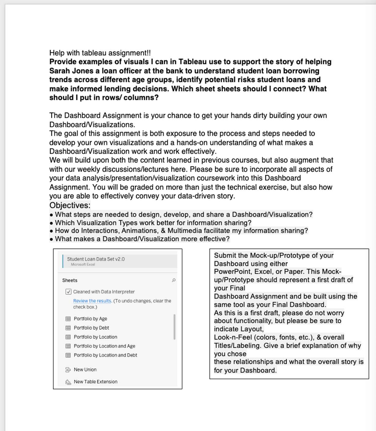 Solved Help with tableau assignment!!Provide examples of | Chegg.com