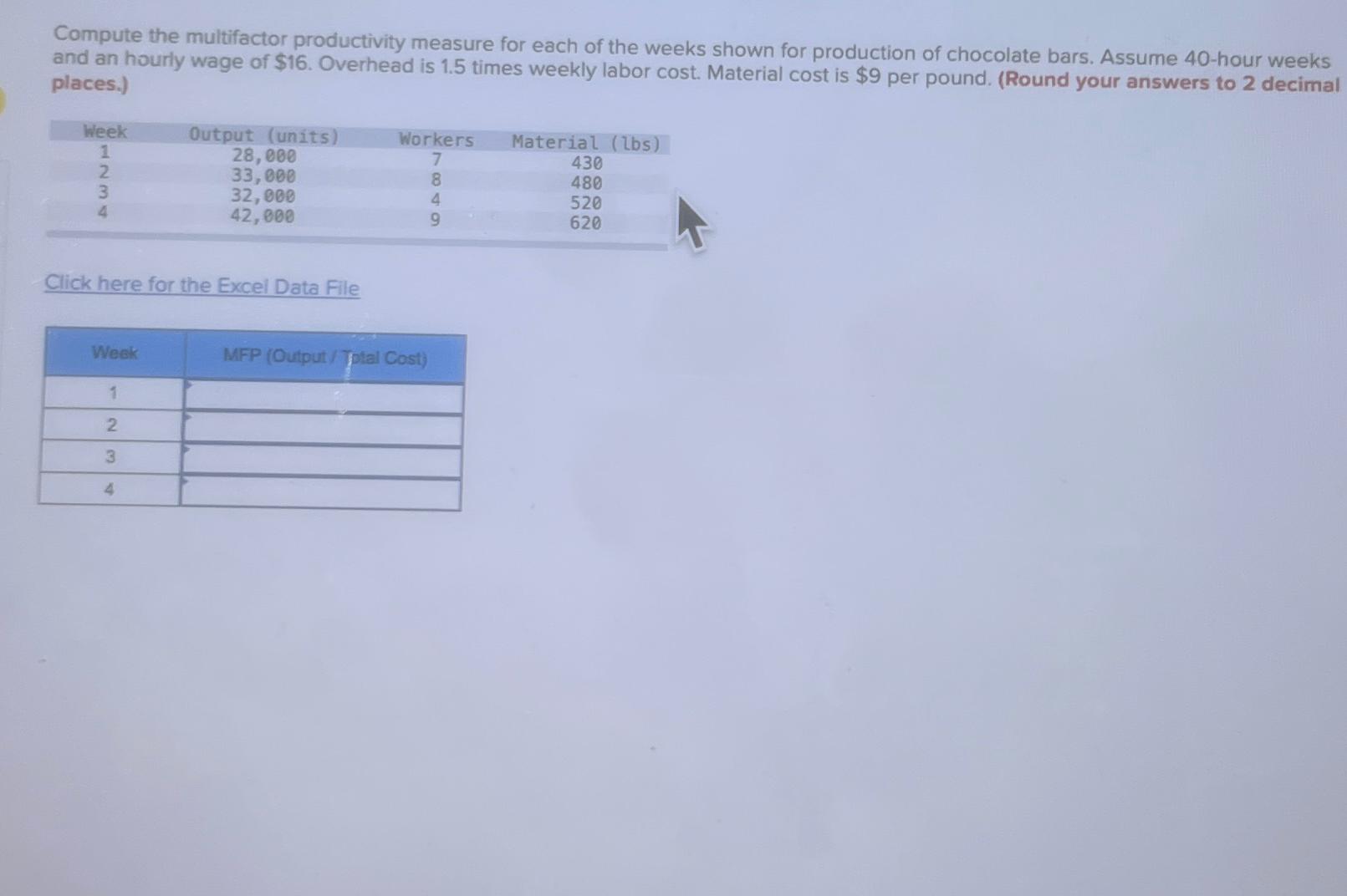 Solved Compute the multifactor productivity measure for each | Chegg.com