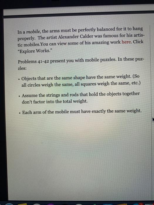 Solved Problem 42. In this puzzle, the total weight is 54 | Chegg.com