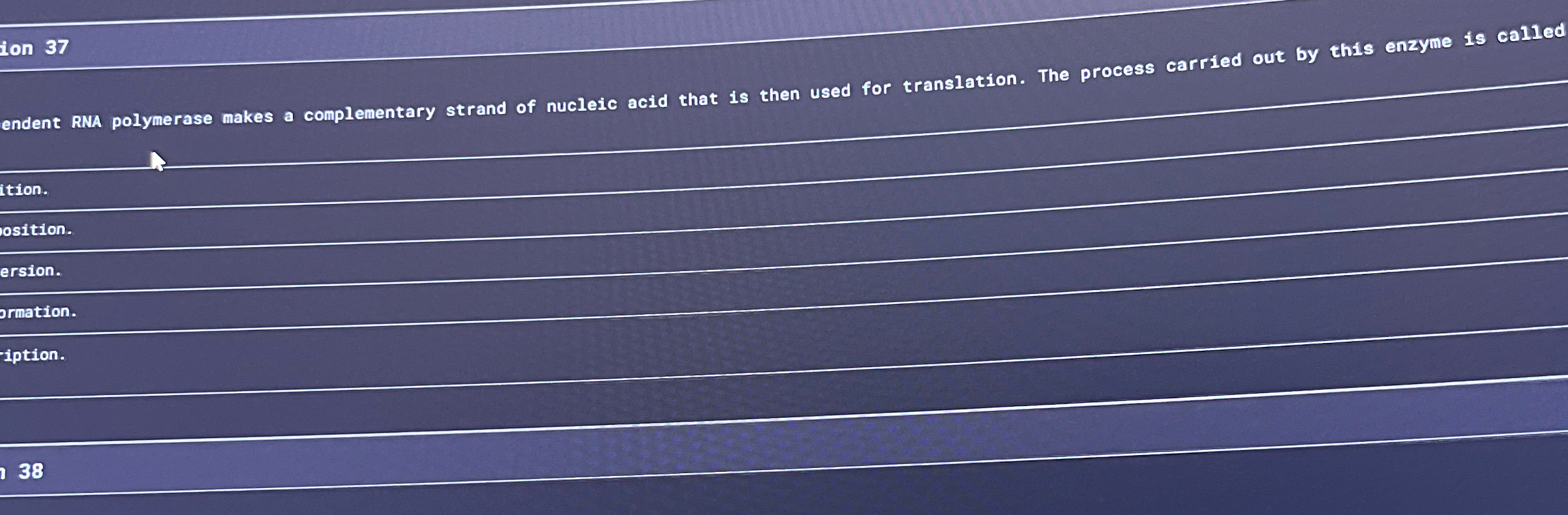 Solved ion 37endent RNA polymerase makes a complementary | Chegg.com