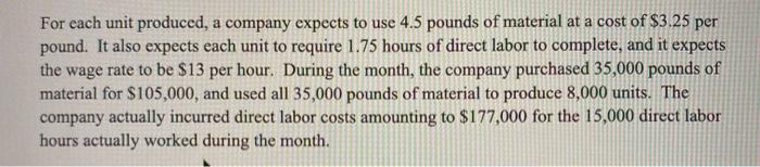 Solved 7. What is the company's direct labor efficiency | Chegg.com