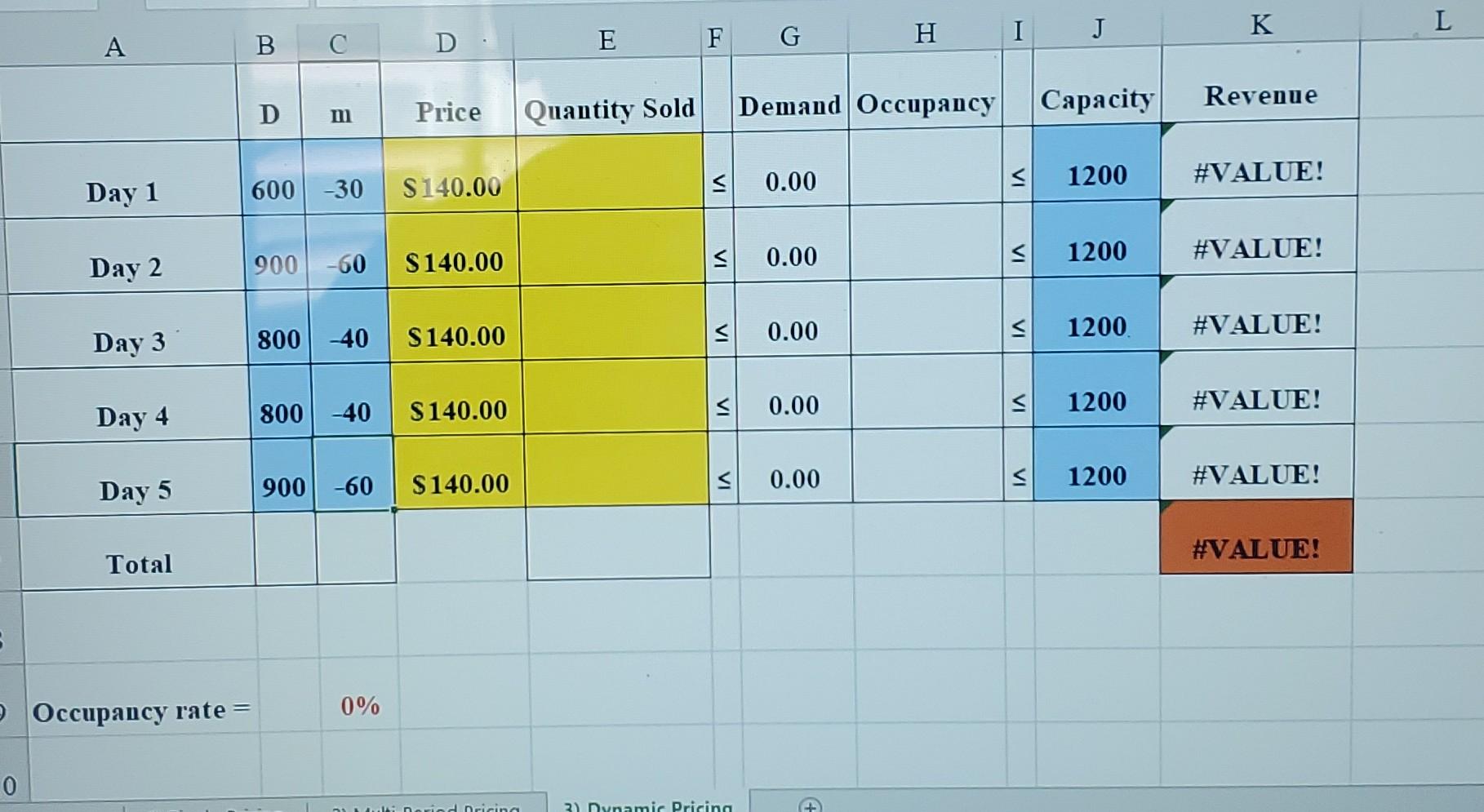 Solved How would I complete the Dynamic Pricing Excel Solver | Chegg.com