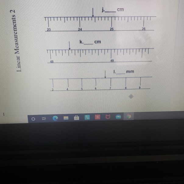 Solved Linear Measurements 2 Linear Measurements 1 1 g in j | Chegg.com