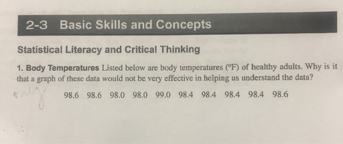 Solved 2-3 Basic Skills and Concepts Statistical Literacy | Chegg.com