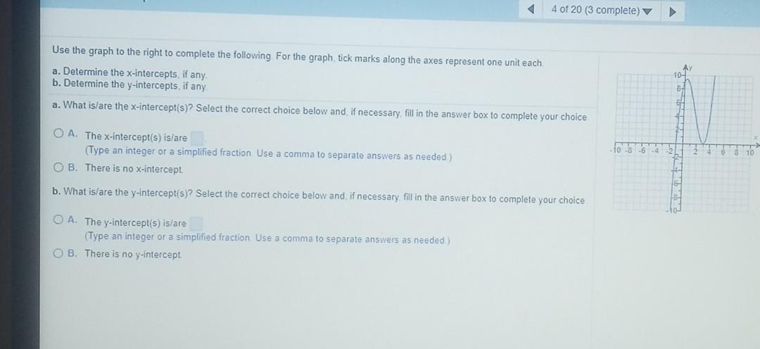 Solved 4 of 20 (3 complete) Use the graph to the right to | Chegg.com