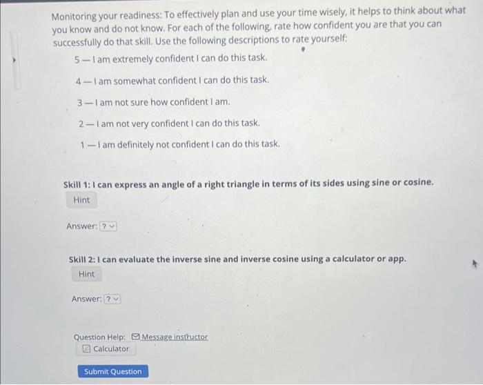 Solved Monitoring your readiness: To effectively plan and | Chegg.com
