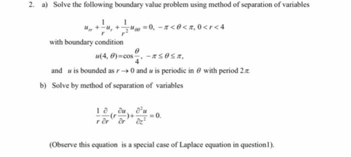Solved a) Solve the following boundary value problem using | Chegg.com