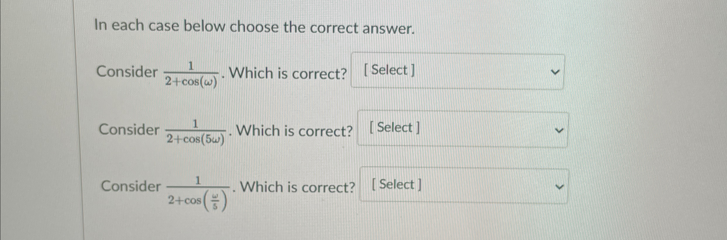 In each case below choose the correct answer.Consider | Chegg.com