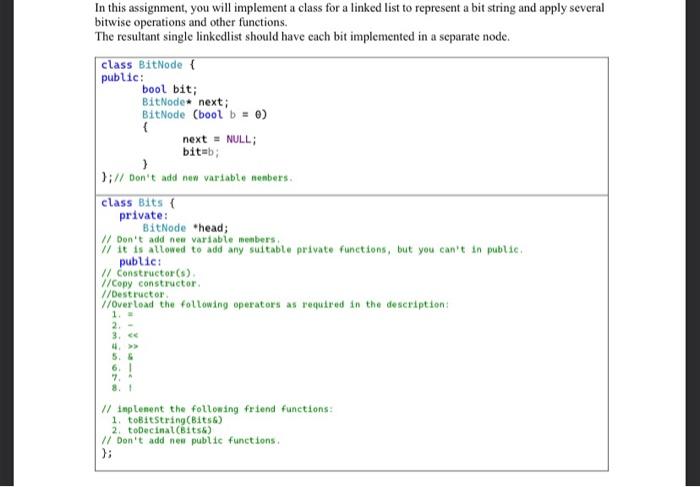 Solved In this assignment, you will implement a class for a | Chegg.com