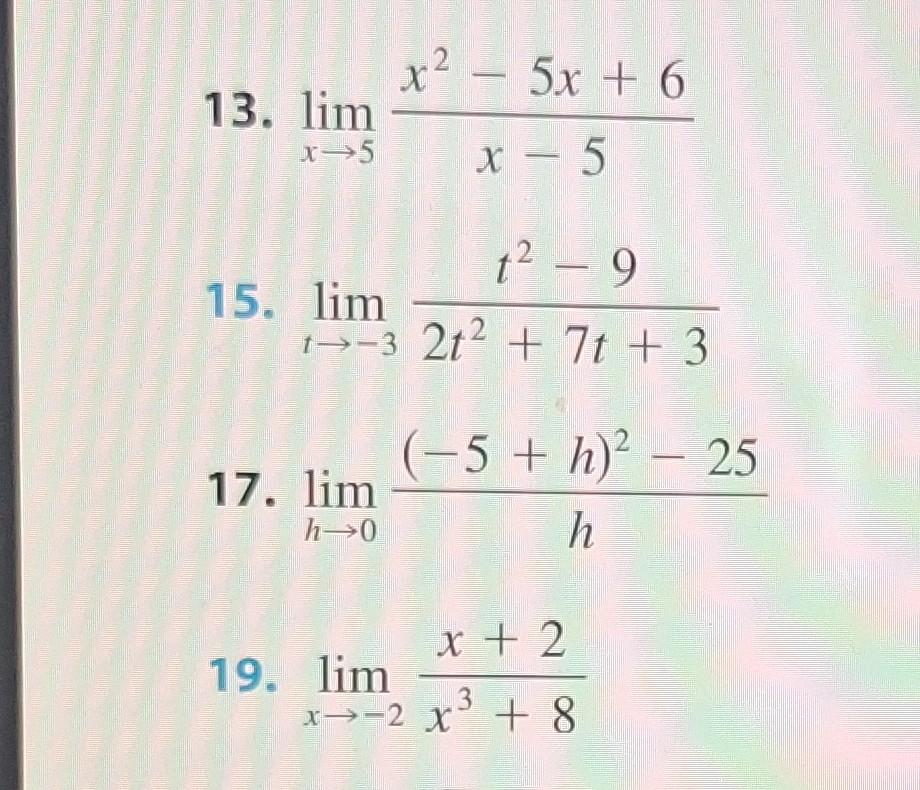 Solved How do can solve 15 17 & 19 Why is 17 lim=-10 | Chegg.com