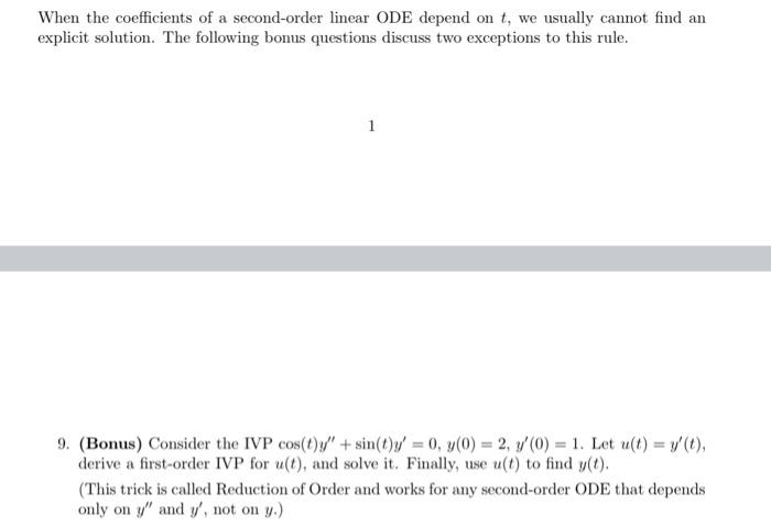 Solved When the coefficients of a second-order linear ODE | Chegg.com