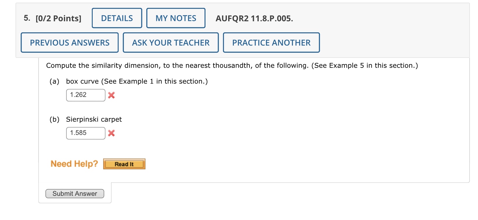 Solved Compute the similarity dimension, to the nearest | Chegg.com