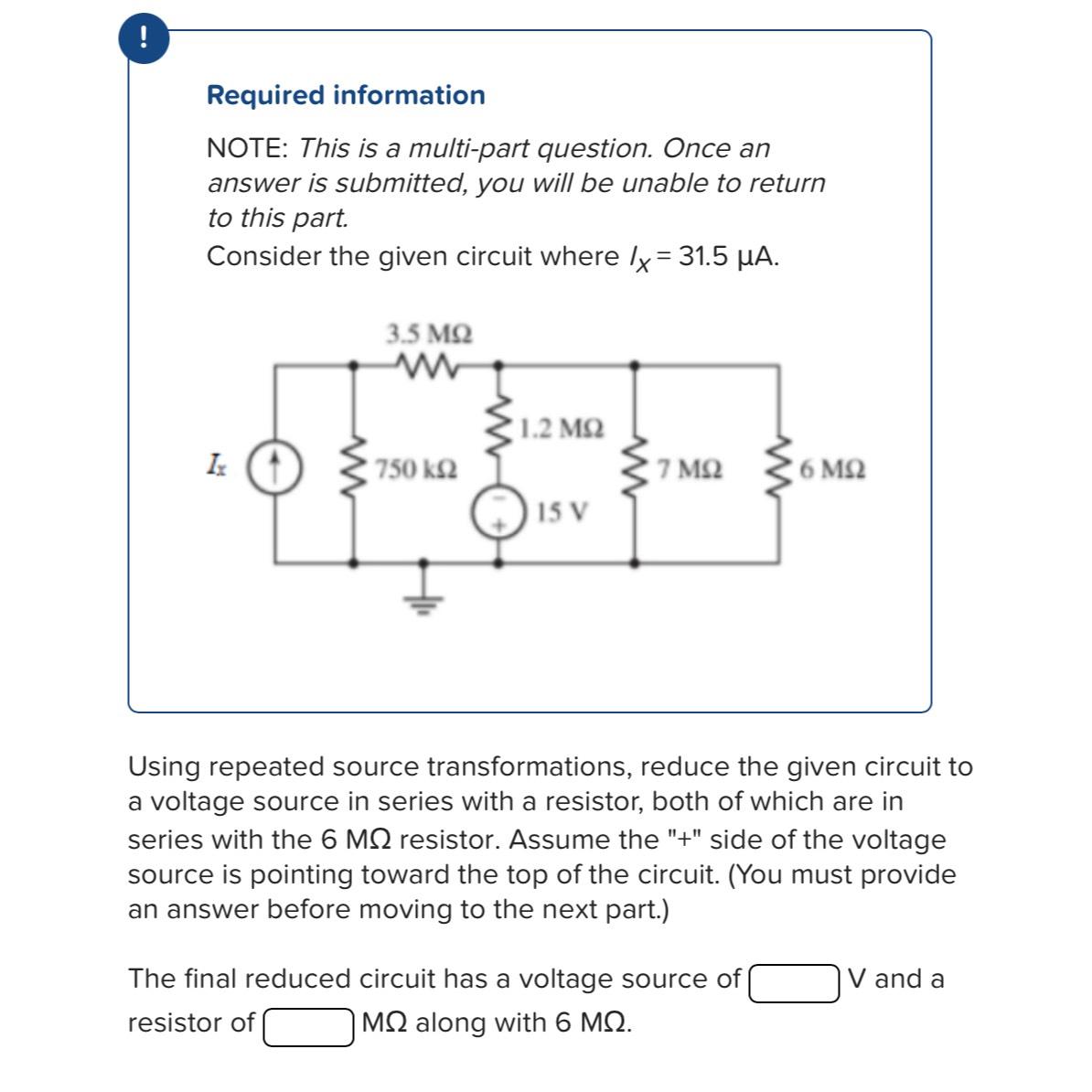 Solved !Required informationNOTE: This is a multi-part | Chegg.com