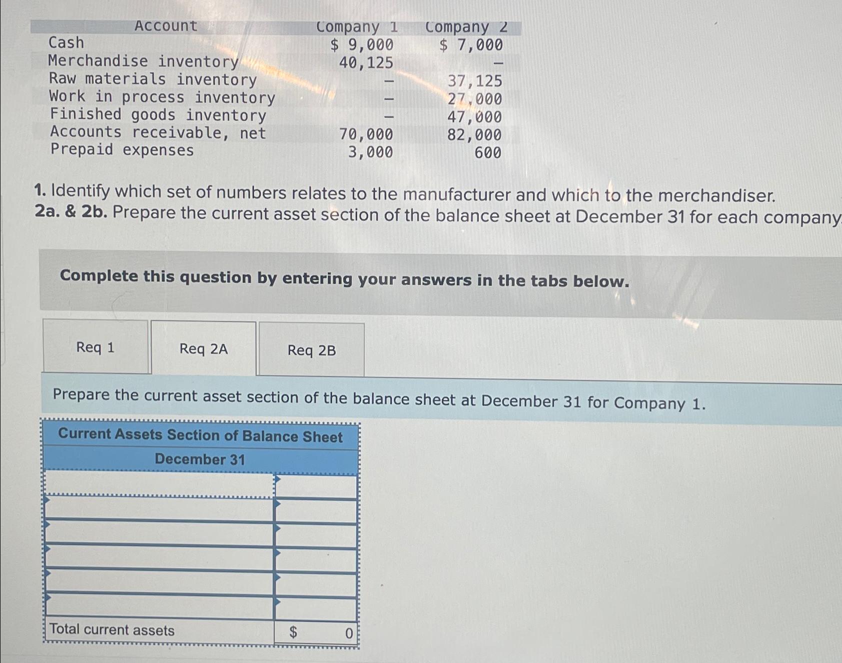 Solved \table[[Account,Company 1,Company | Chegg.com