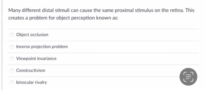 Solved Many different distal stimuli can cause the same | Chegg.com