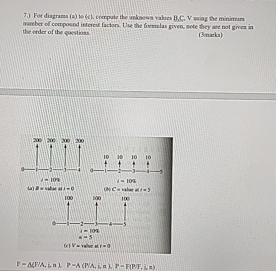 Solved 7.) For diagrams (a) to (c), compute the unknown | Chegg.com
