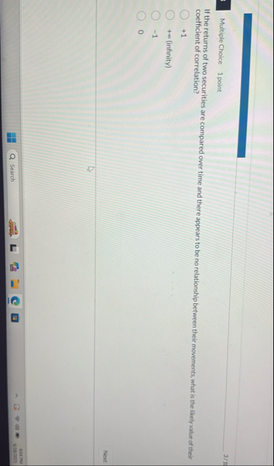 Solved Multiple Choice 1 ﻿pointIf the returns of two | Chegg.com