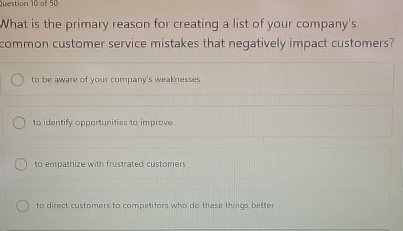 Solved What is the primary reason for creating a list of | Chegg.com