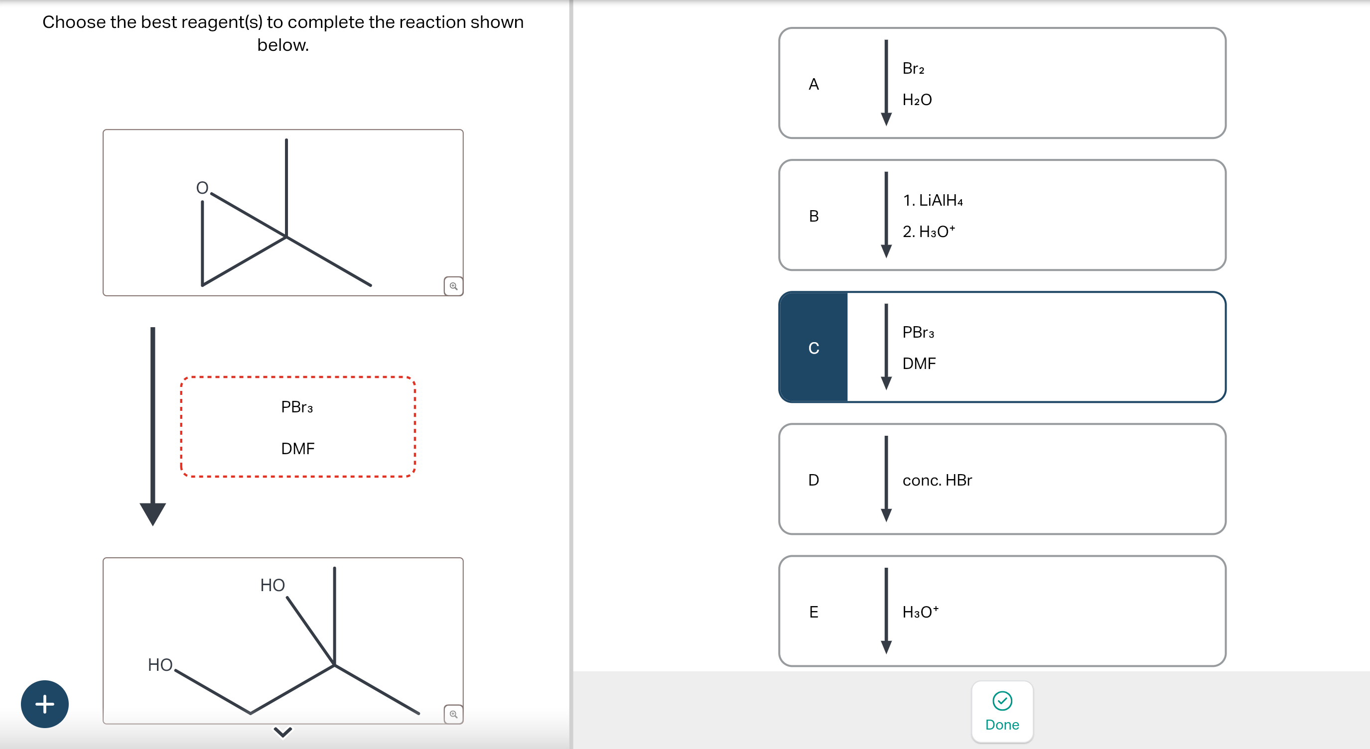 Solved Choose the best reagent(s) ﻿to complete the reaction | Chegg.com