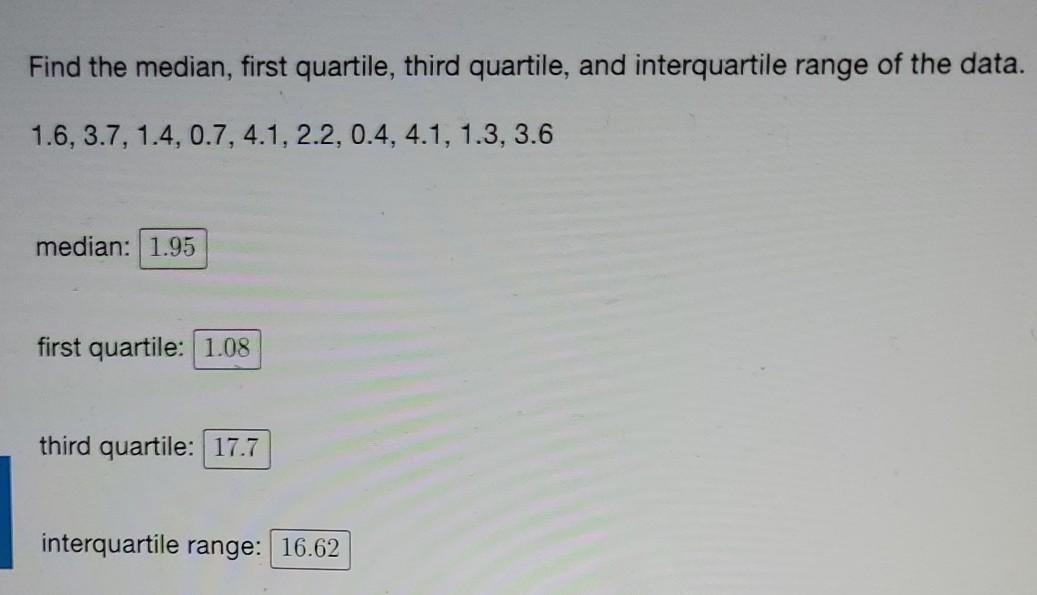 Solved Find the median, first quartile, third quartile, and | Chegg.com