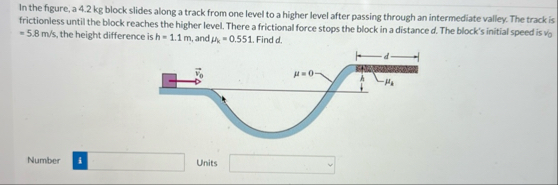 Solved In the figure, a 4.2 ﻿kg block slides along a track | Chegg.com