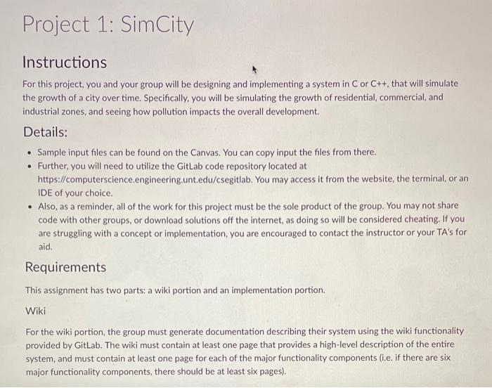 Solved Instructions For this project, you and your group | Chegg.com