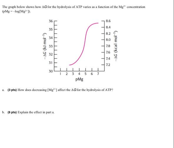 Solved The graph below shows how ΔG for the hydrolysis of | Chegg.com
