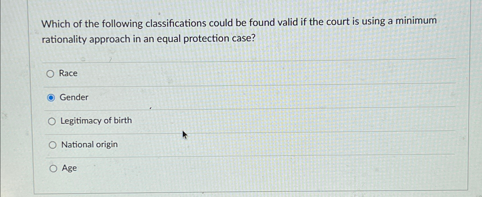 Solved Which of the following classifications could be found | Chegg.com