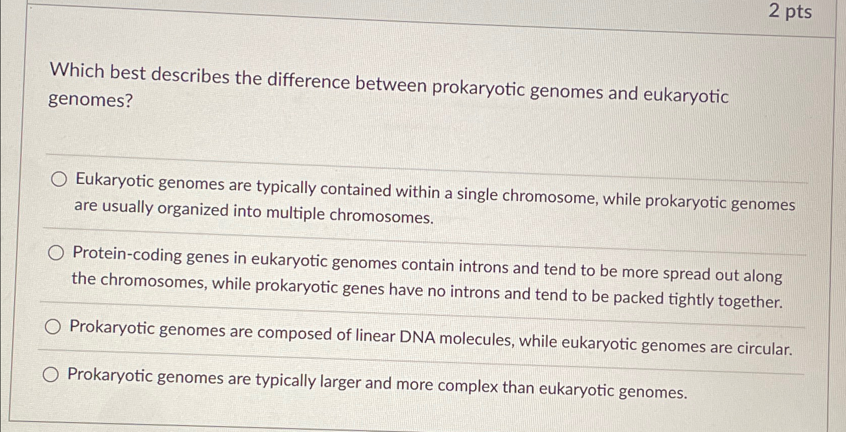 Solved 2 ﻿ptsWhich best describes the difference between | Chegg.com