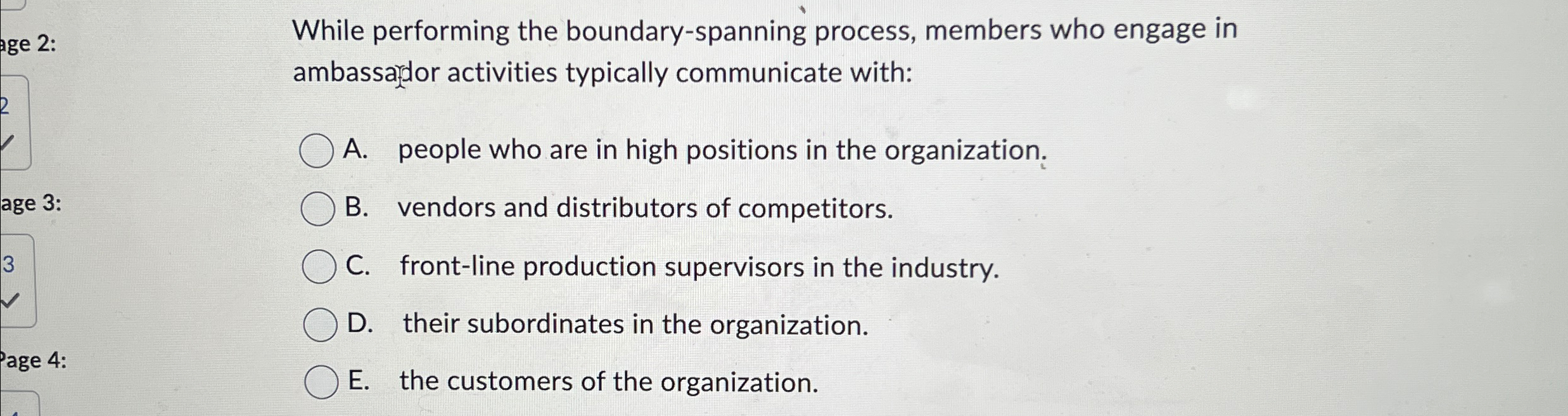 Solved While performing the boundary-spanning process, | Chegg.com
